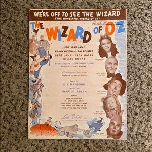 Other | Vintage Sheet Music The Wizard Of Oz | Poshmark